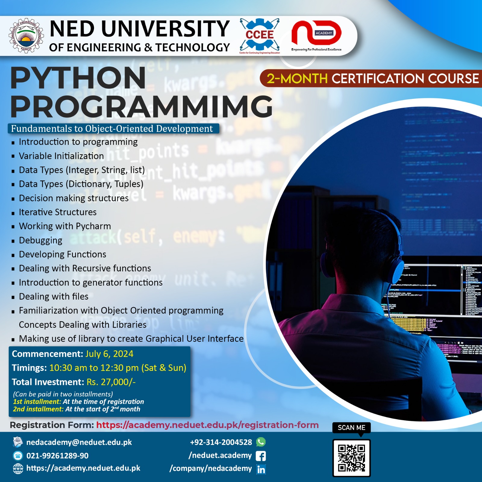 Python Programming | NED Academy - CCEE | CMPP
