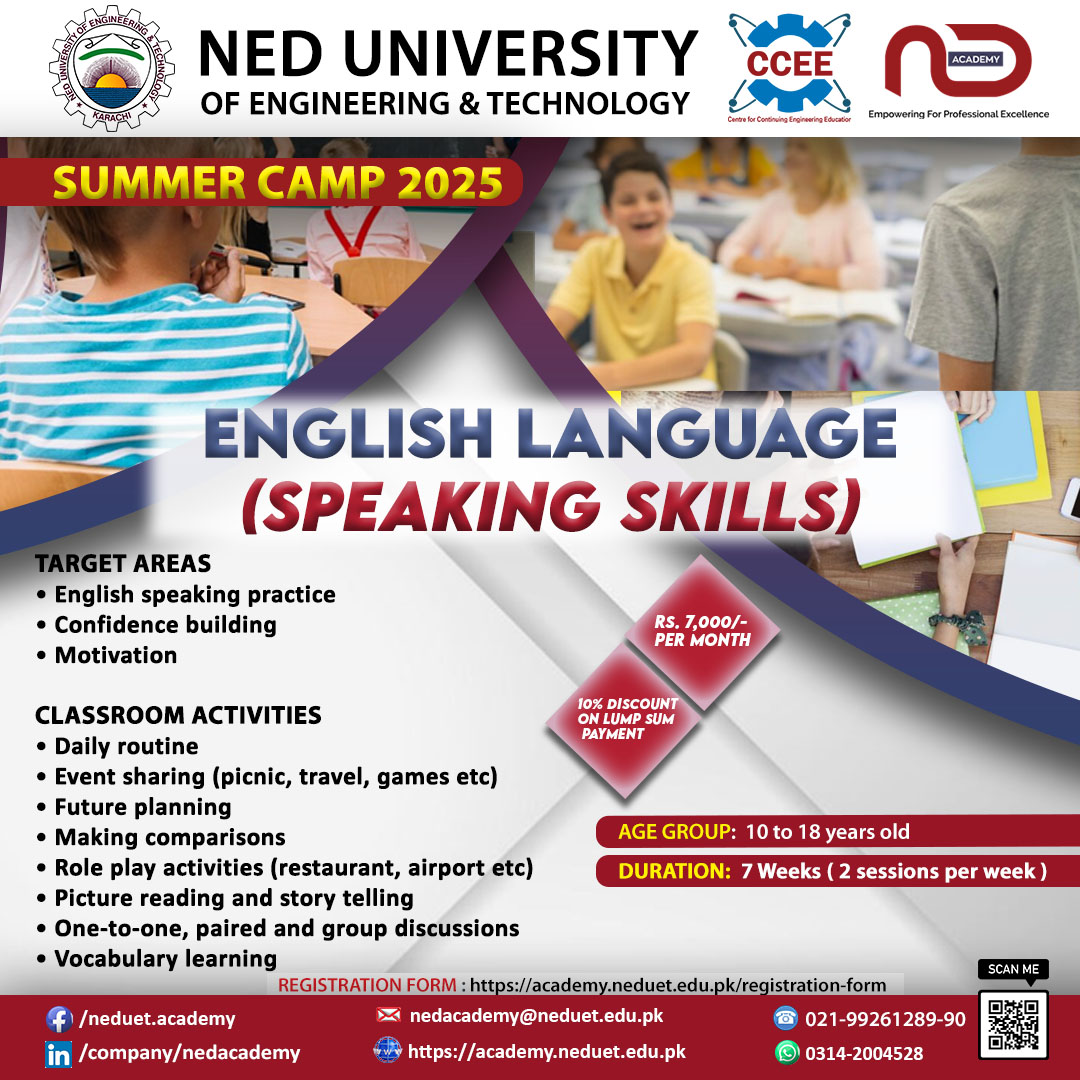 English Language (Speaking skills) | NED Academy - CCEE | CMPP | PTMC