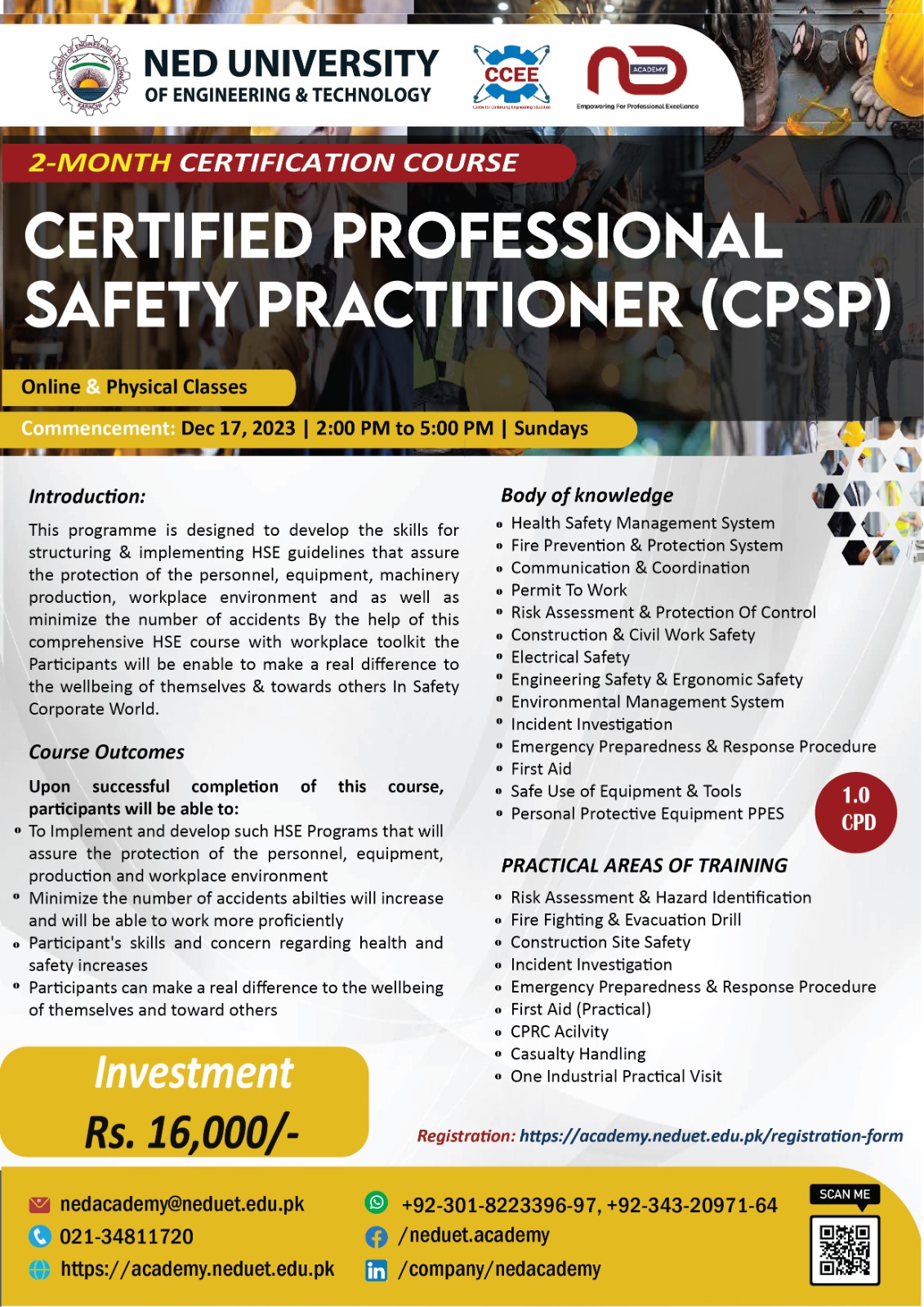 Certified Professional Safety Practitioner (CPSP) | NED Academy - CCEE ...